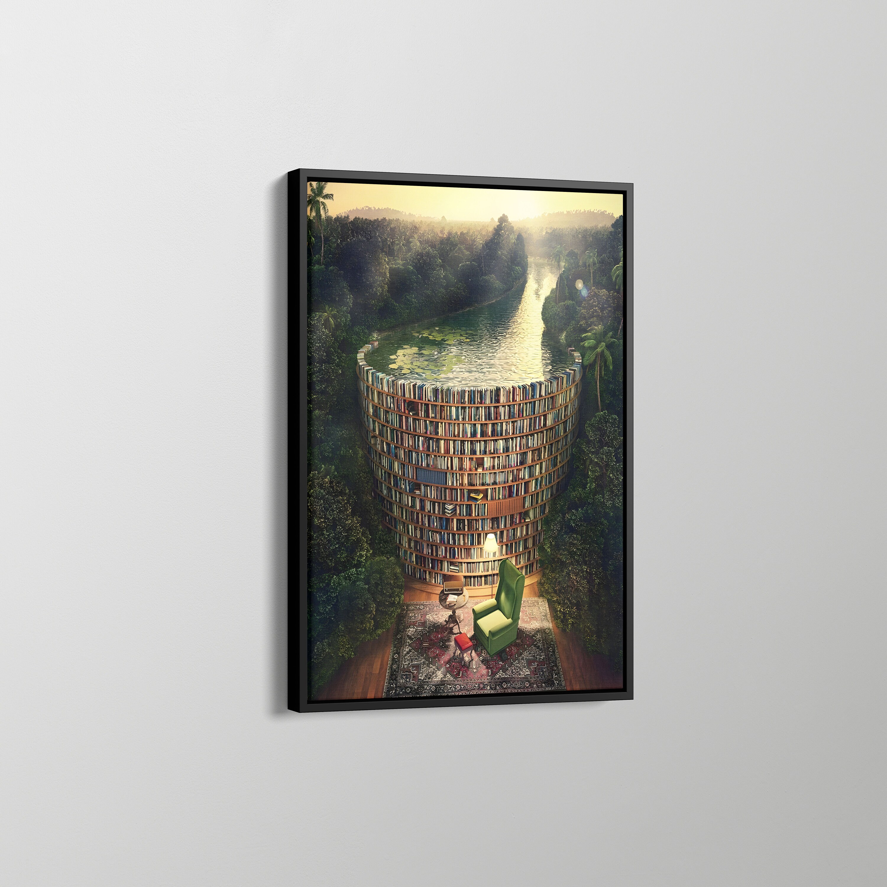 Bookshelf Photo Print Art / Library Wall Art / Gift for Book Lover ...