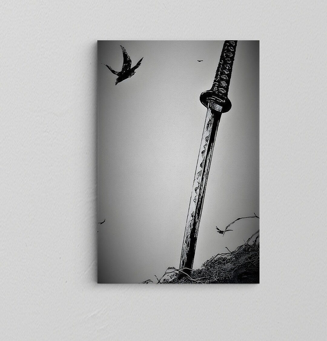 Japanese Wall Decor / Katana Sword Print Poster / Samurai Blade Canvas ...