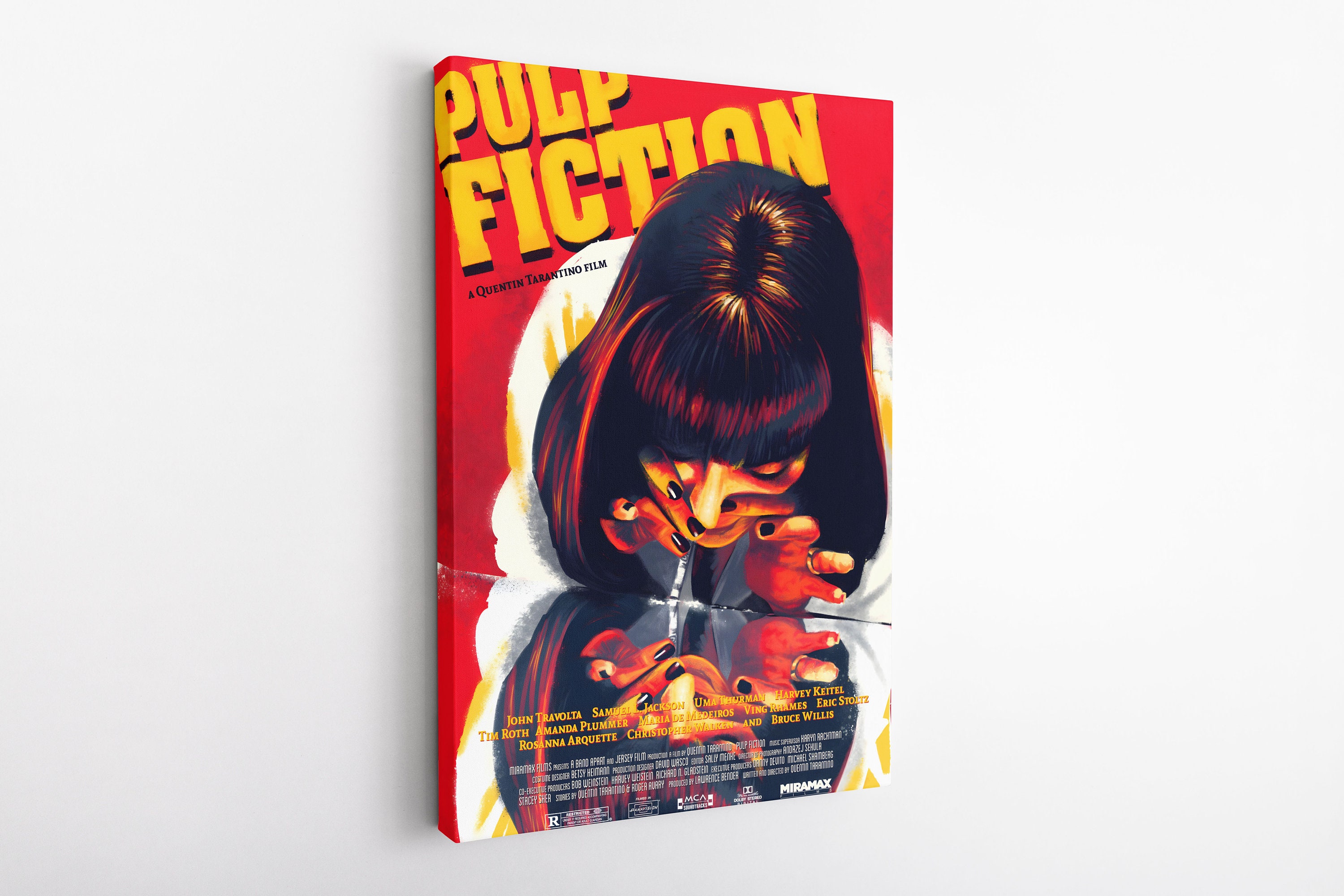 Pulp Fiction Poster / Smoke Artwork / Woman Canvas / Fashion Girl Print ...