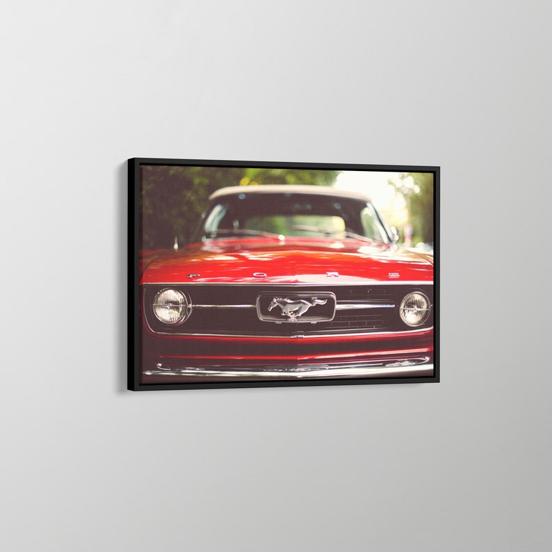 Ford Mustang Wall Art / Mustang Canvas / Oil Painting Canvas / Red Car ...