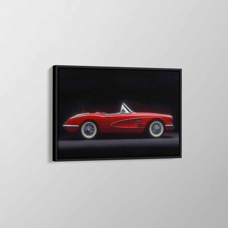 Chevrolet Corvette C1 Canvas Poster / Gift for Red Car Lovers - Etsy
