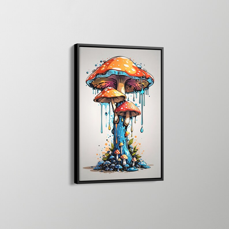 Lienzo de setas / Decoración de pared botánica / Egoless (Arte ...