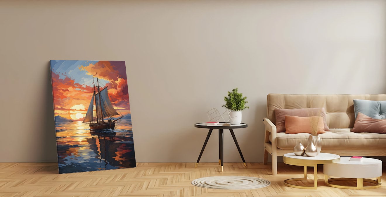 Sailboat Print / Sailing Poster / Minimalist Landscape Print / Boat at ...