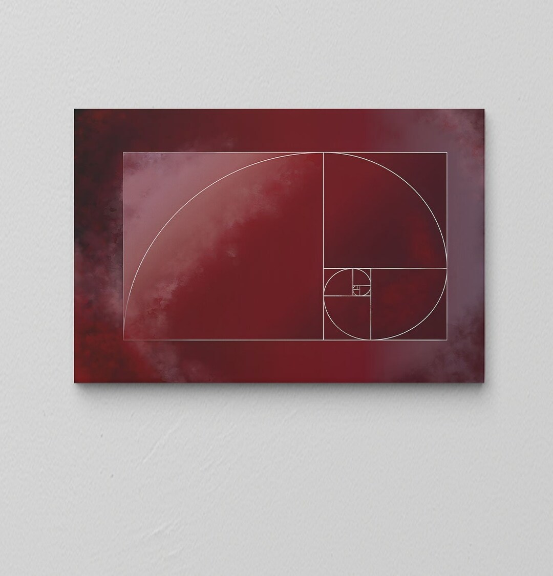 Fibonacci Sequence Wall Art Canvas / Geometry Wall Decor / Abstract ...