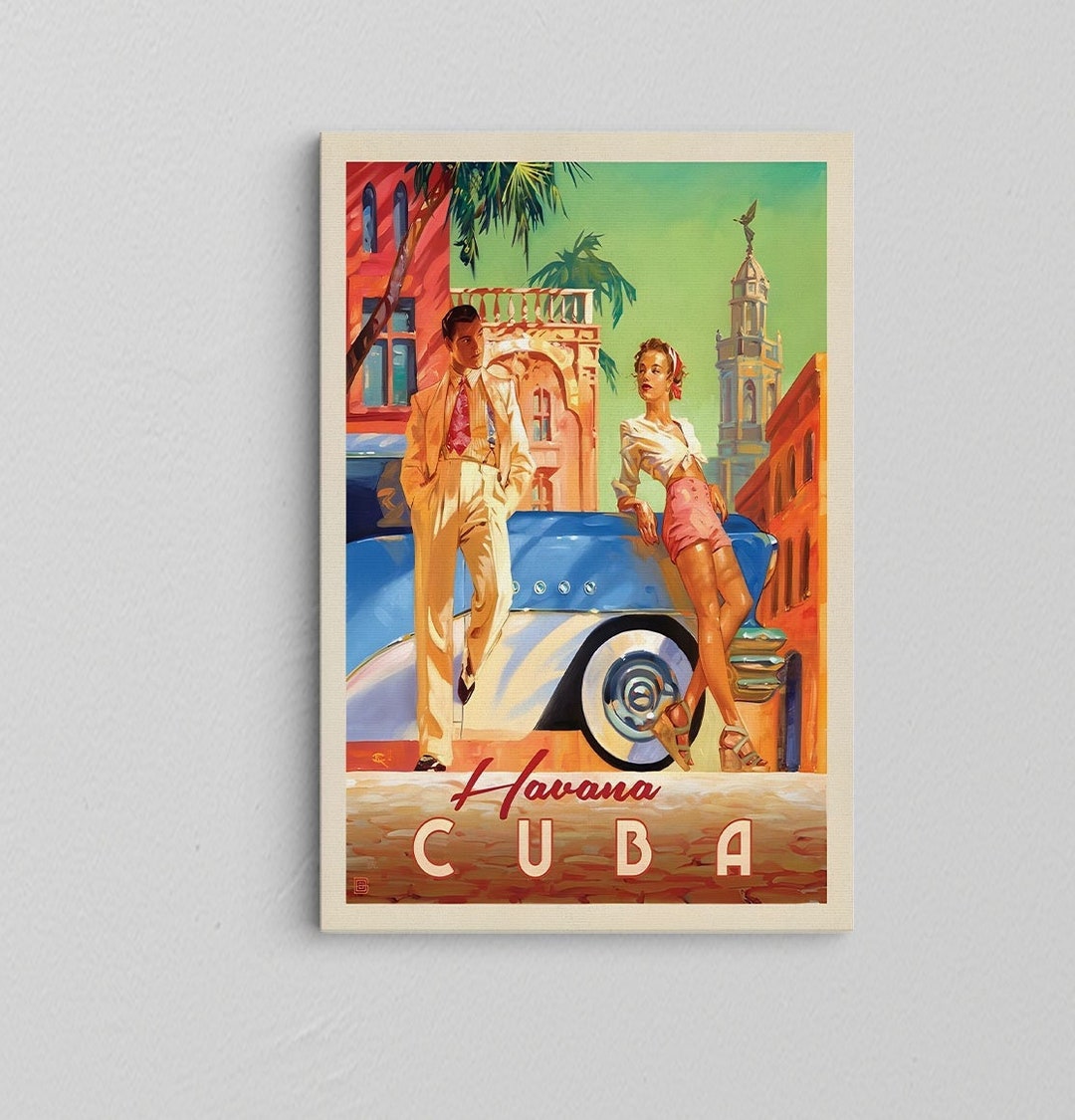 Vintage Havana Cuba Posters / Banksy Canvas / Travel Wall Art / Retro ...