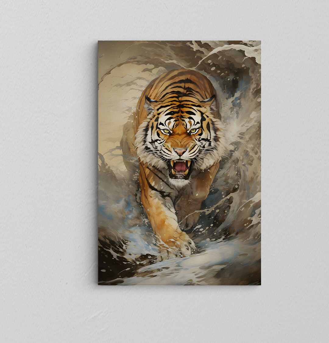 Original Tiger Oil Painting on Canvas / Large Abstract Tiger Canvas ...