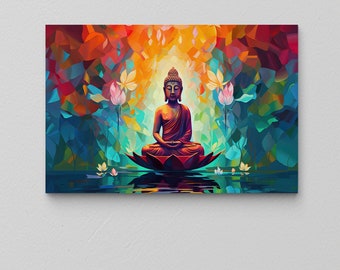 Buy Abstract Buddha Wall Art Frame, Buddhism Wall Decor, Buddhist Art ...