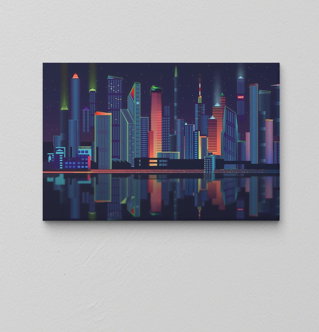 Cityscape Wall Decor / Skyline Landscape Canvas / Abstract City Poster ...