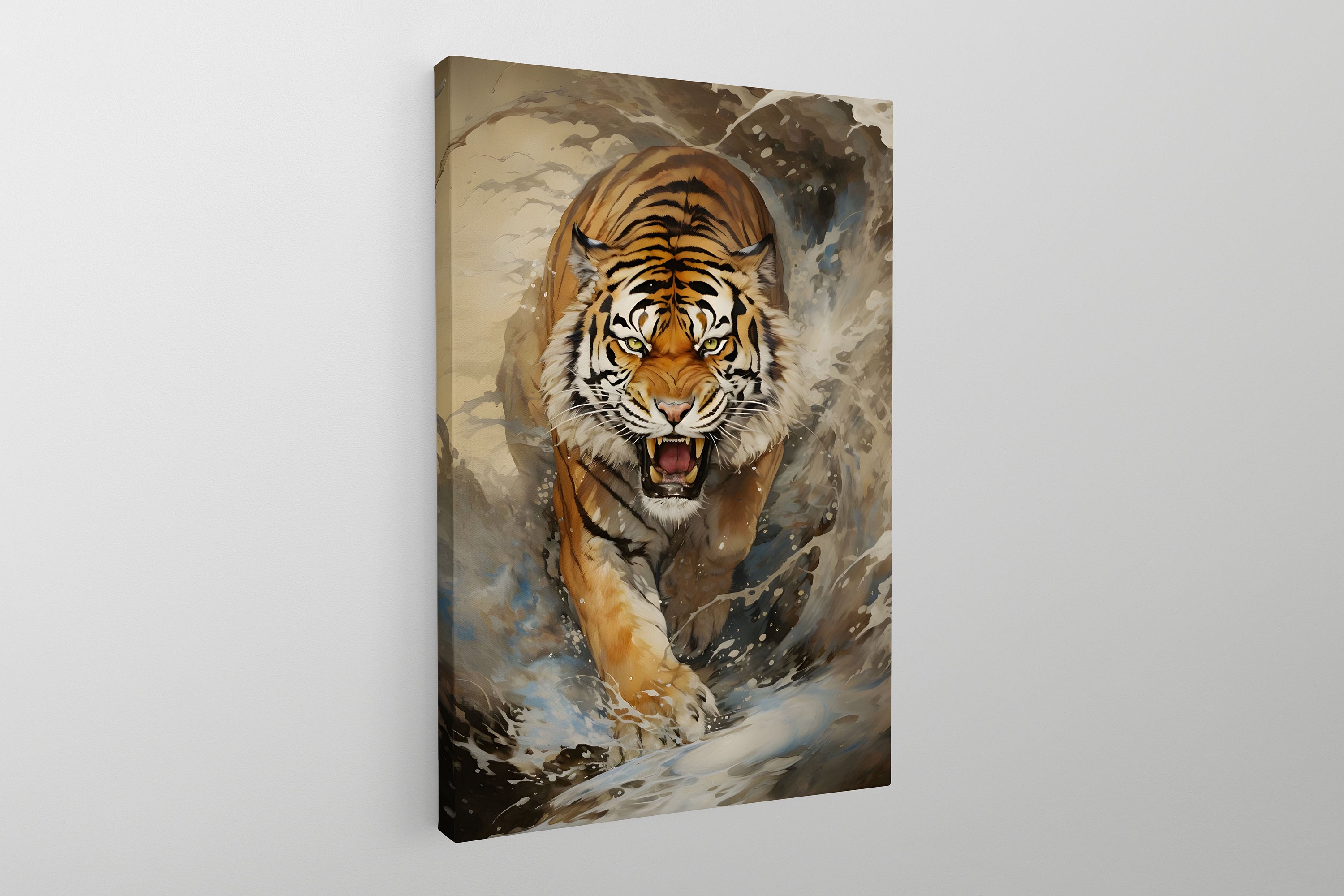 Original Tiger Oil Painting on Canvas / Large Abstract Tiger Canvas ...