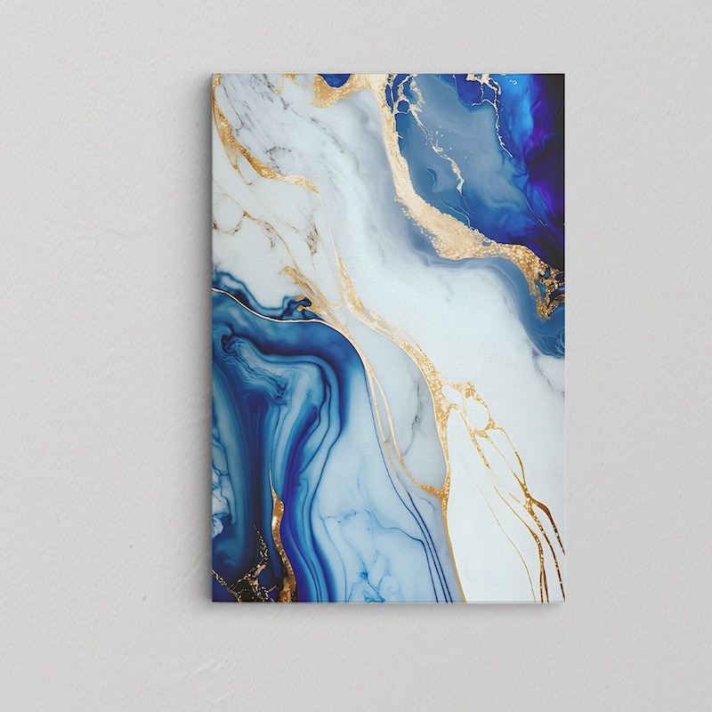 Blue Gold Wall Art - Etsy