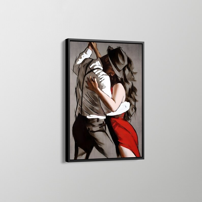 Dancing Painting Poster / Tango Couple Wall Decor / Dancing Couple ...