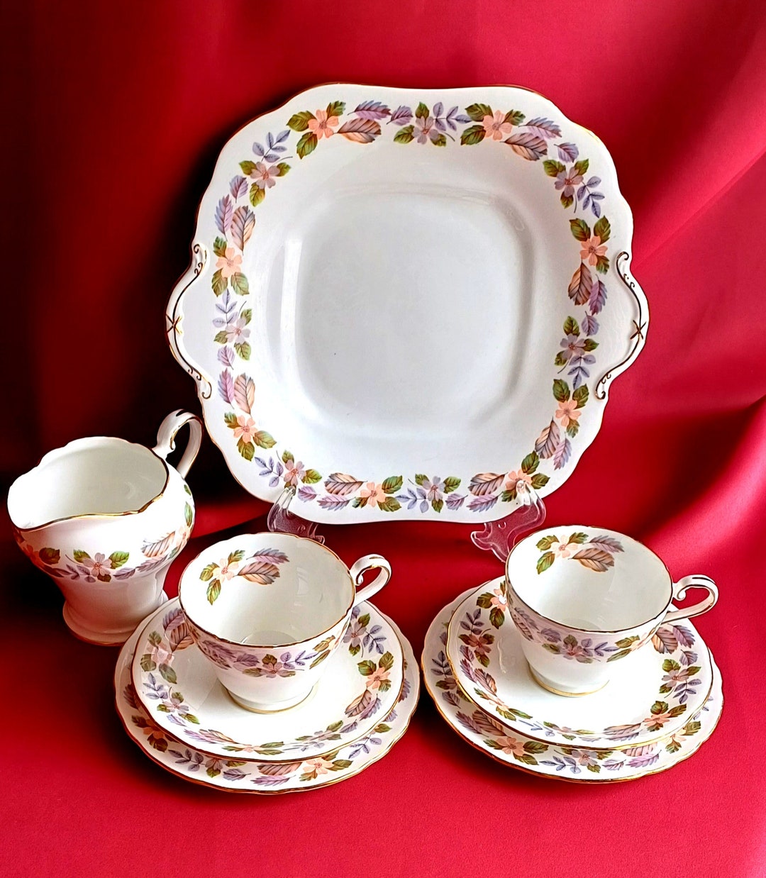 English Aynsley/ Tete-a-tete Tea Set . April Rose Pattern, 8 Items - Etsy