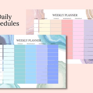 Weekly Planner Printable Landscape, Easy Download, Minimalist Weekly ...