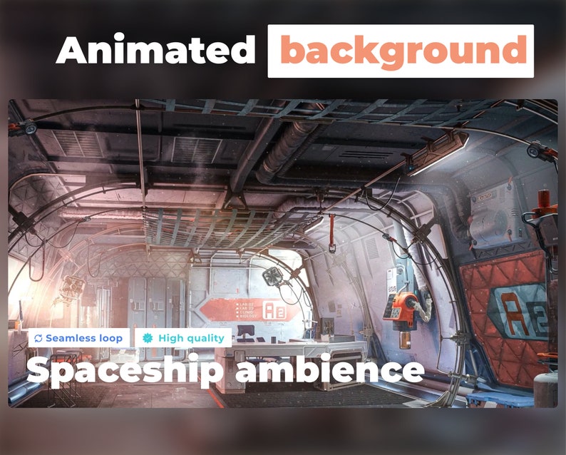ANIMATED VIRTUAL BACKGROUND Spaceship Ambience Cozy Ambience Style ...