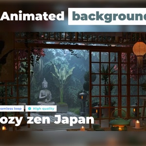 ANIMATED VIRTUAL BACKGROUND Cozy Zen Japan Cozy (Download Now) - Etsy