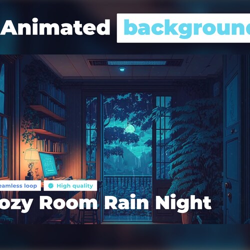 ANIMATED VIRTUAL BACKGROUND Cozy Rain Living Room Cozy - Etsy