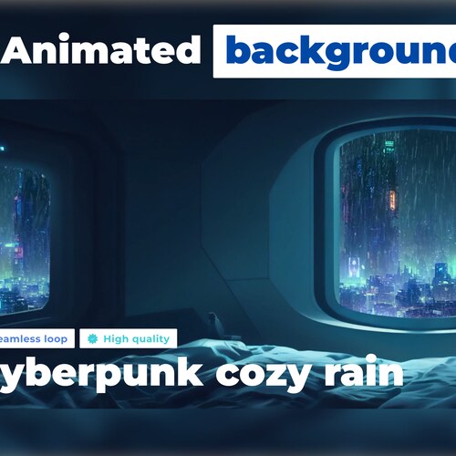 ANIMATED VIRTUAL BACKGROUND Cyberpunk Kitchen Cozy - Etsy