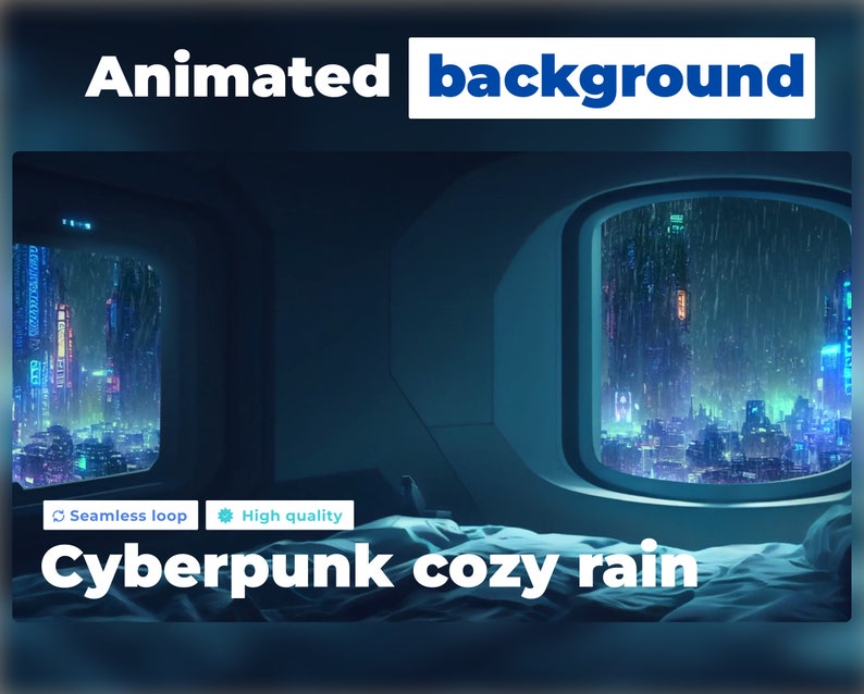 FONDO VIRTUAL ANIMADO / Lluvia acogedora Cyberpunk / Fondo de ...