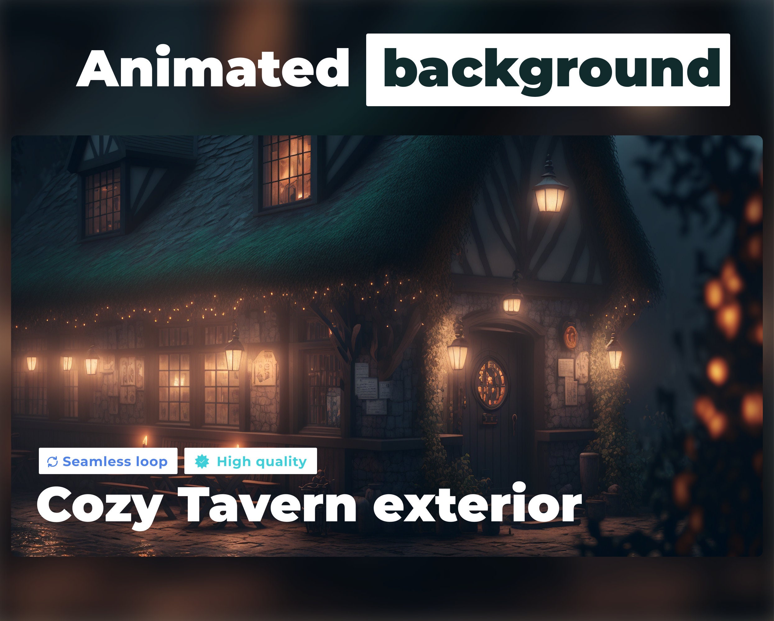 ANIMATED VIRTUAL BACKGROUND Cozy Tavern Exterior Cozy Ambience Style ...
