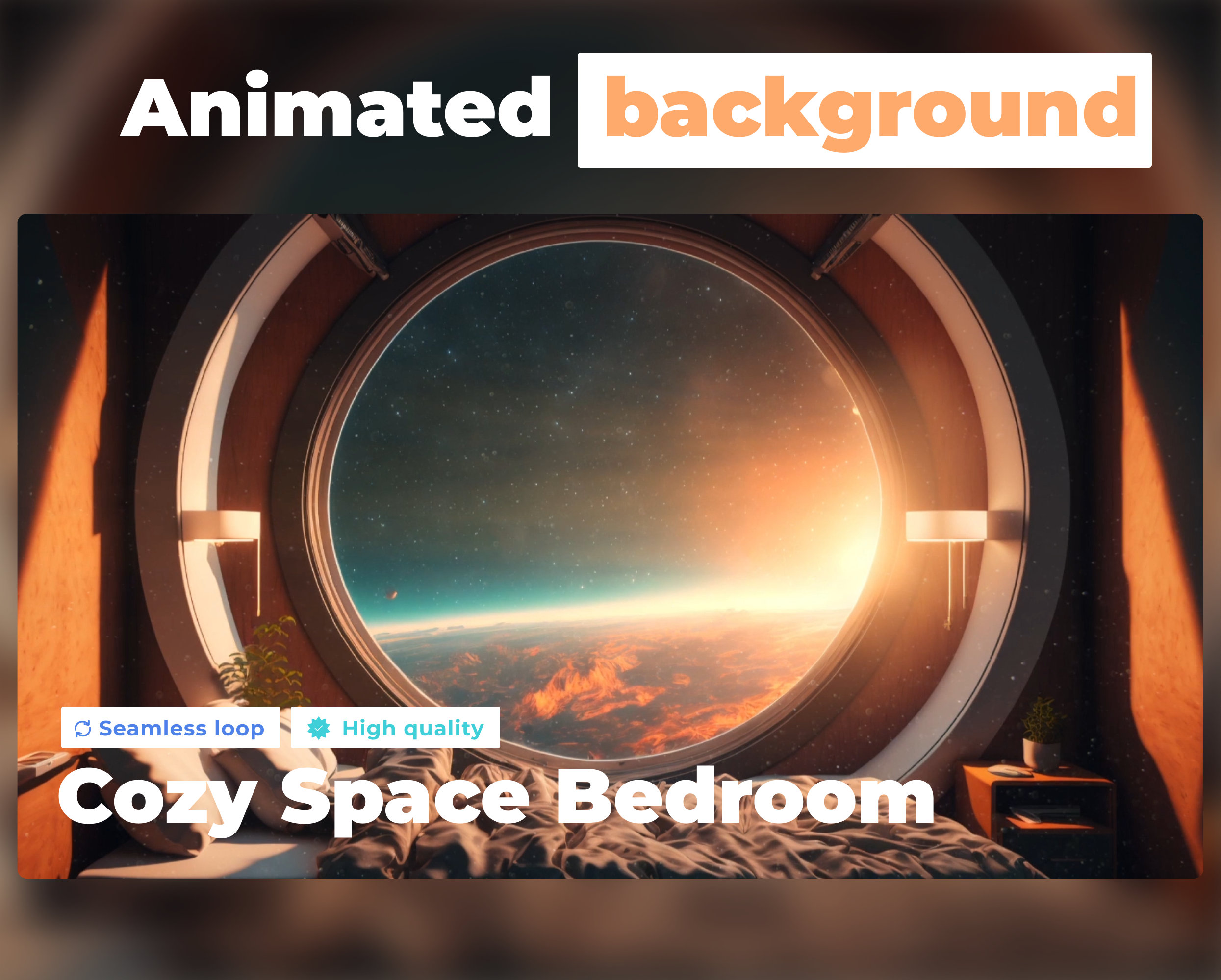 ANIMATED VIRTUAL BACKGROUND Cozy Space Bedroom Cozy - Etsy