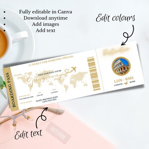 Editable Boarding Pass Surprise, Fake Plane Ticket Gift, Printable ...