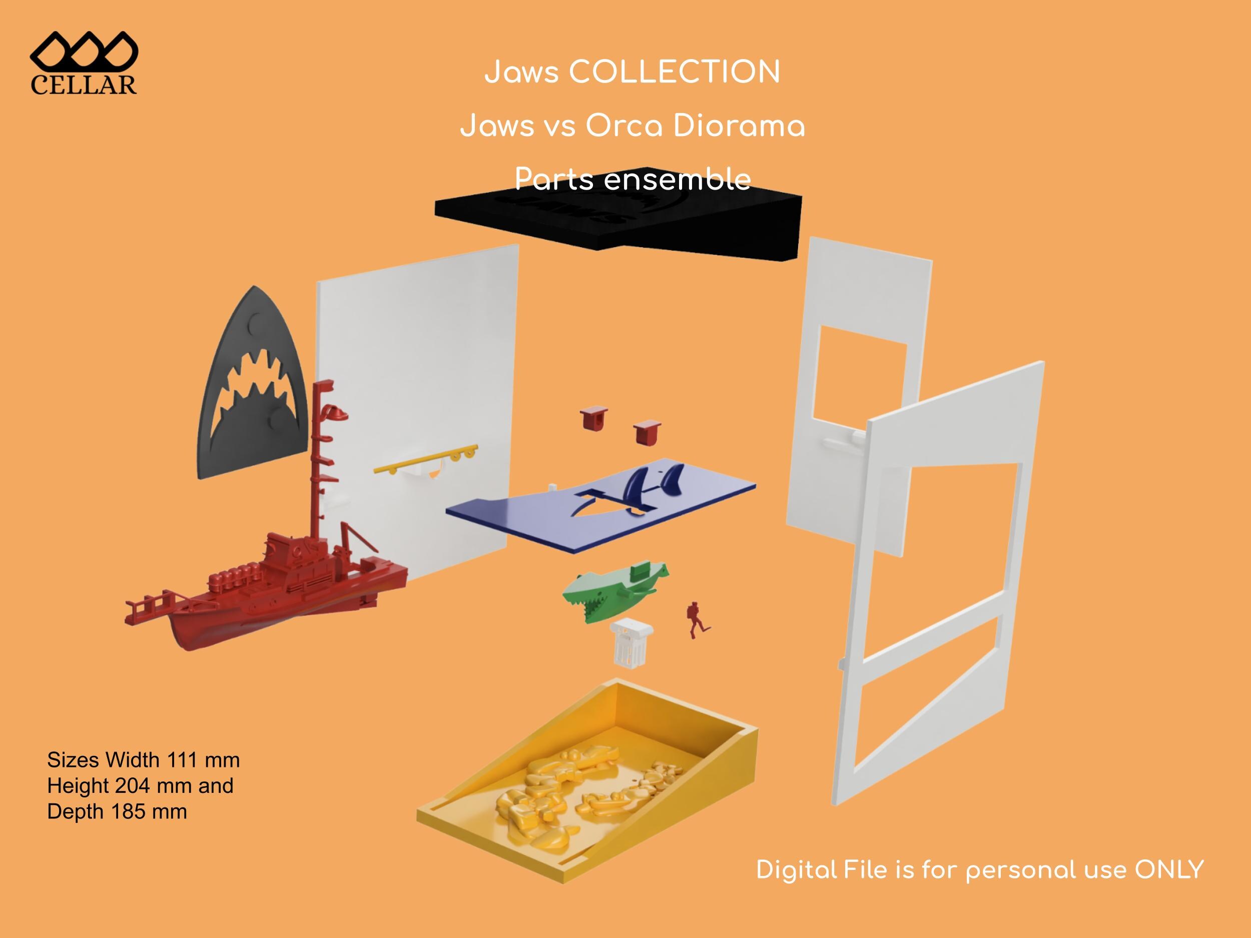 Themed DIY Diorama Jaws Vs Orca Action | 3D Model for 3D Printer ...