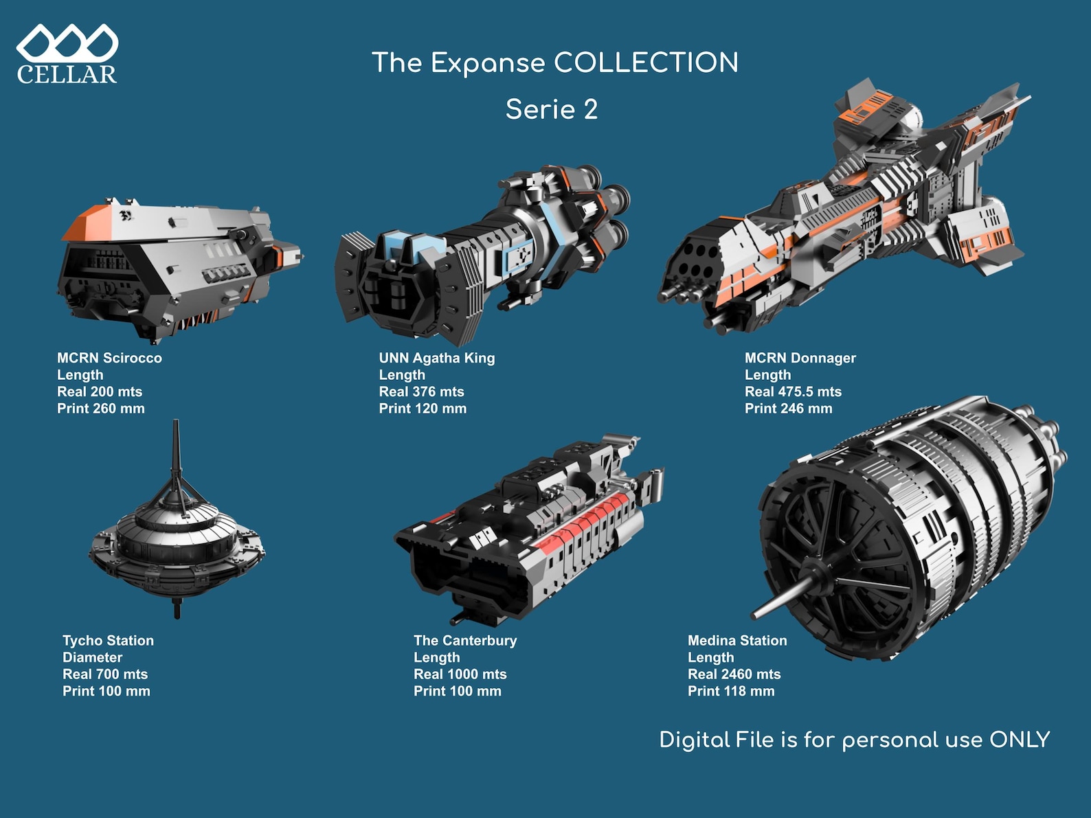 The Expanse Starships Collection 2 - 6 Ships - Set B2 3D Model Replica ...