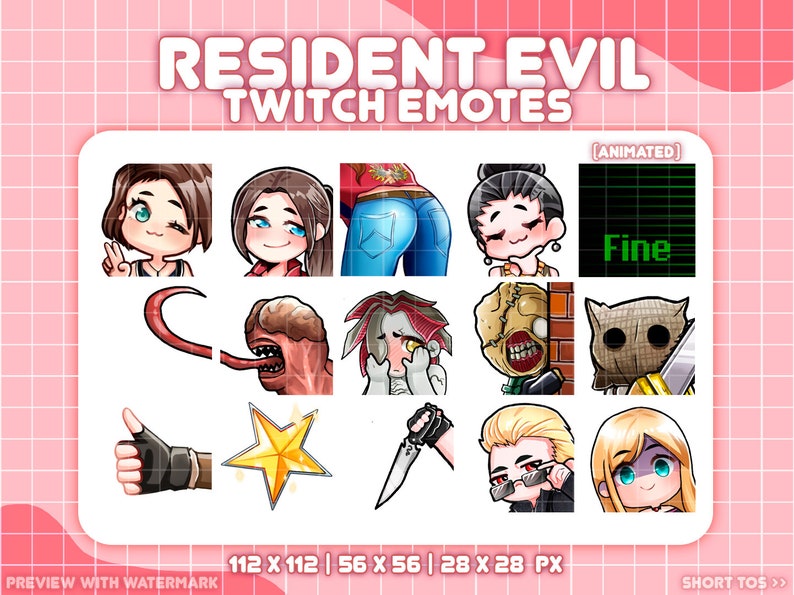Resident Evil Twitch Emotes / Puntos / Streamer Emote / Wesker Anime ...