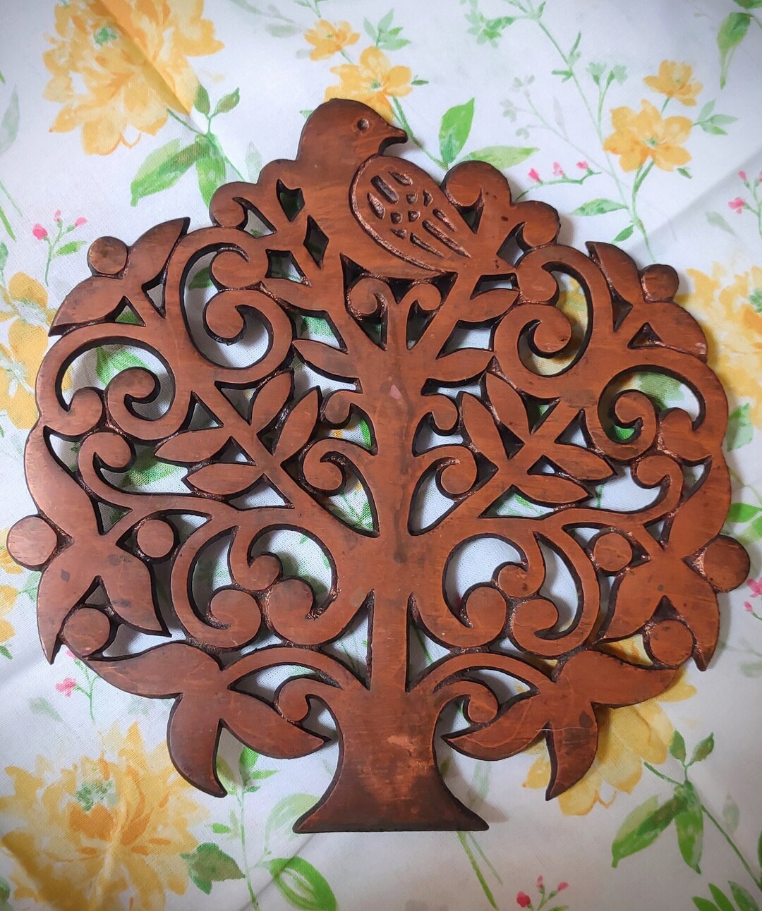 Vintage Tree of Life Bird Trivet Iron - Etsy