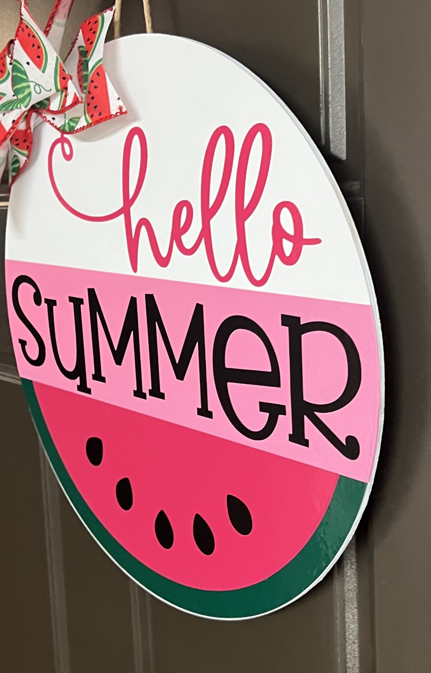 Hello Summer Door Sign, Summer Home Decor, Watermelon, Door Hanger ...