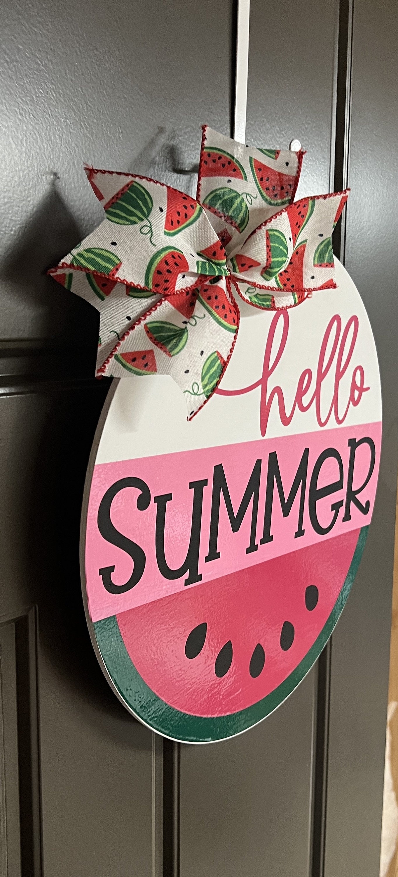 Hello Summer Door Sign, Summer Home Decor, Watermelon, Door Hanger ...