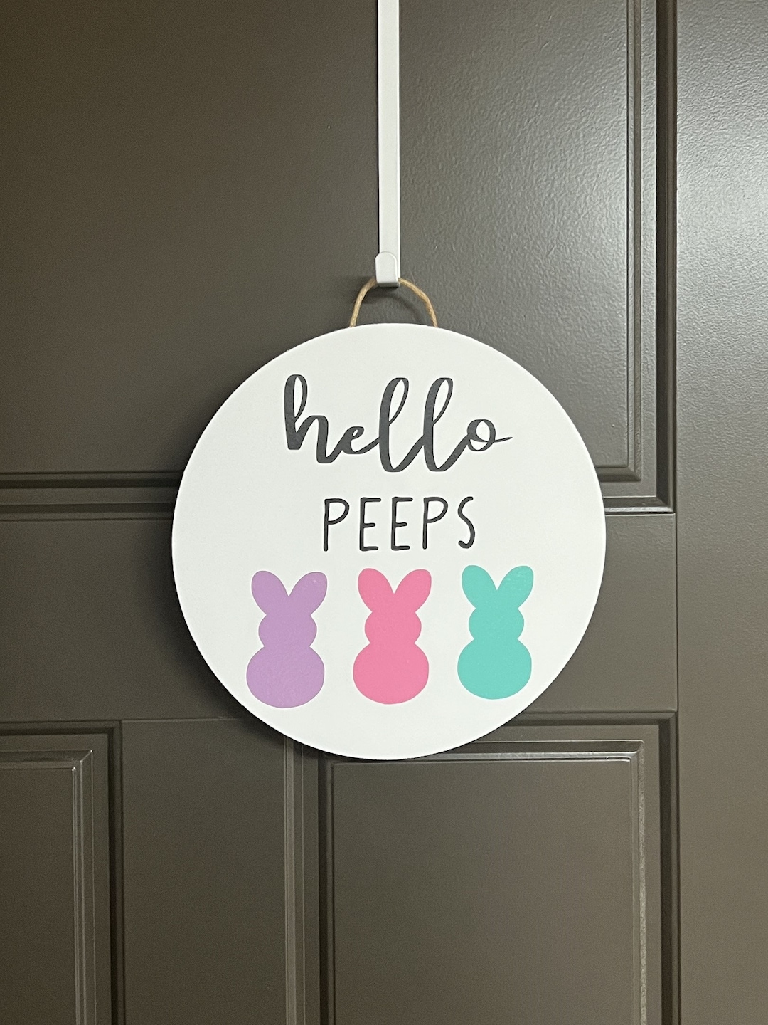 Hello Peeps Door Sign, Easter Door Hanger, Wall Hanger, Front Door ...