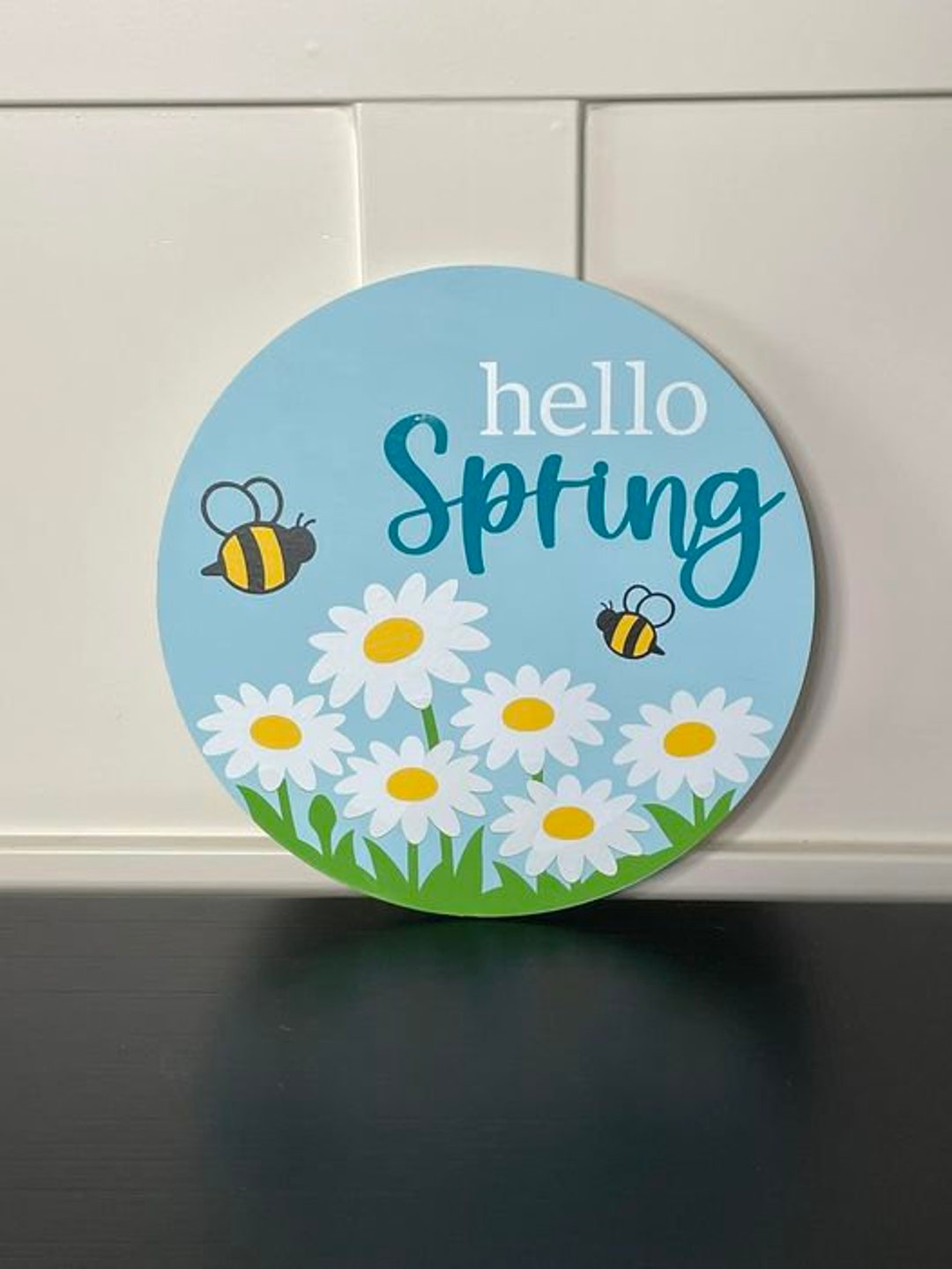 Hello Spring Door Sign, Summer Home Decor, Spring, Door Hanger, Front ...