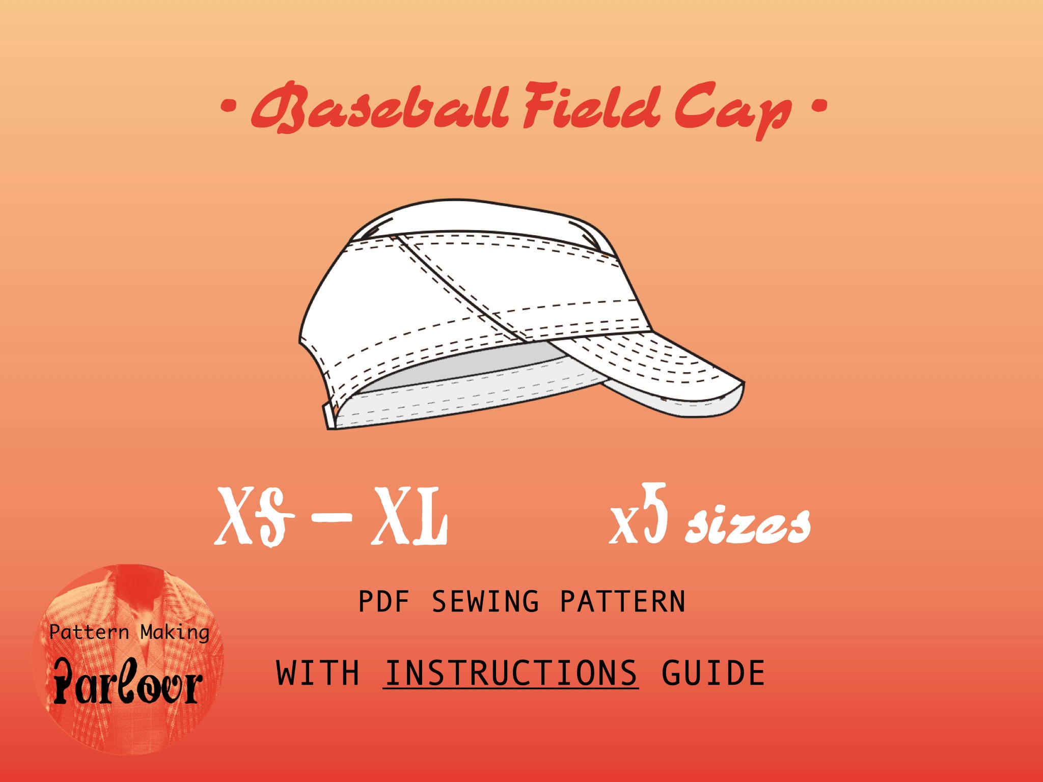 Baseball Field Cap PDF Sewing Pattern | Instant Digital Download | Easy ...
