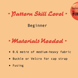 Baseball Field Cap PDF Sewing Pattern | Instant Digital Download | Easy ...