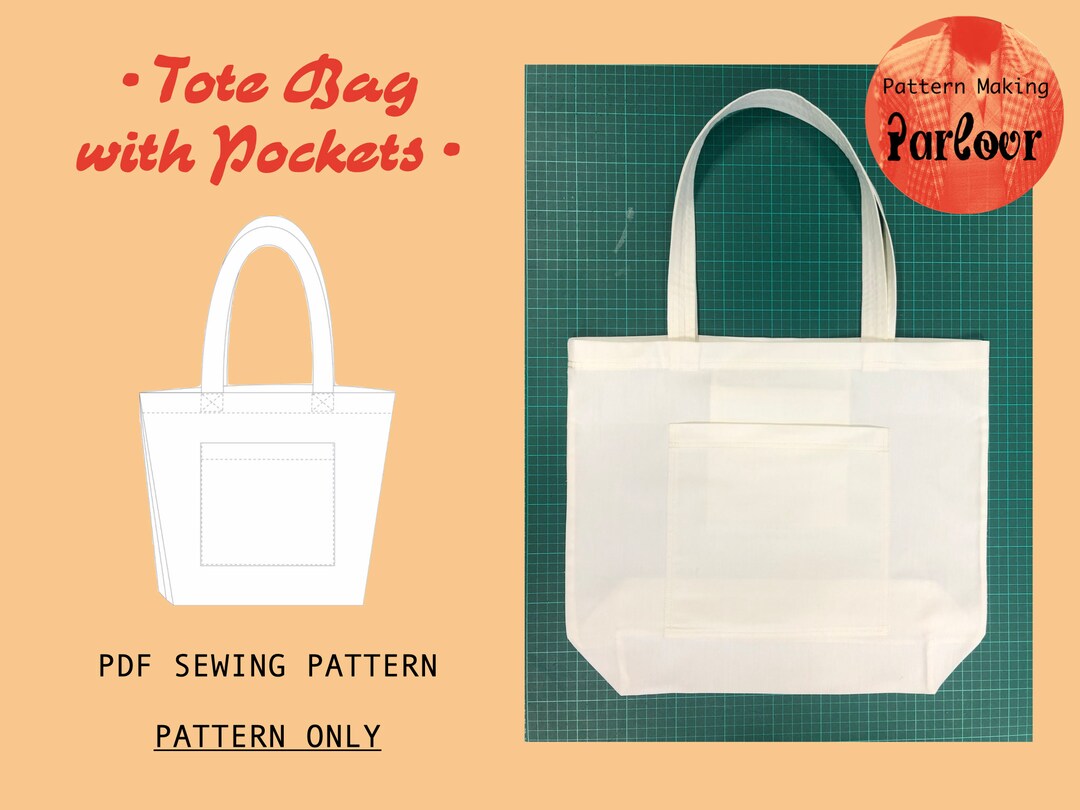 Tote Bag With Pockets PDF Sewing Pattern | Instant Digital Download ...