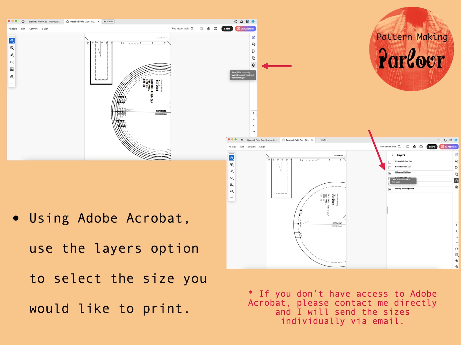Baseball Field Cap PDF Sewing Pattern | Instant Digital Download | Easy ...