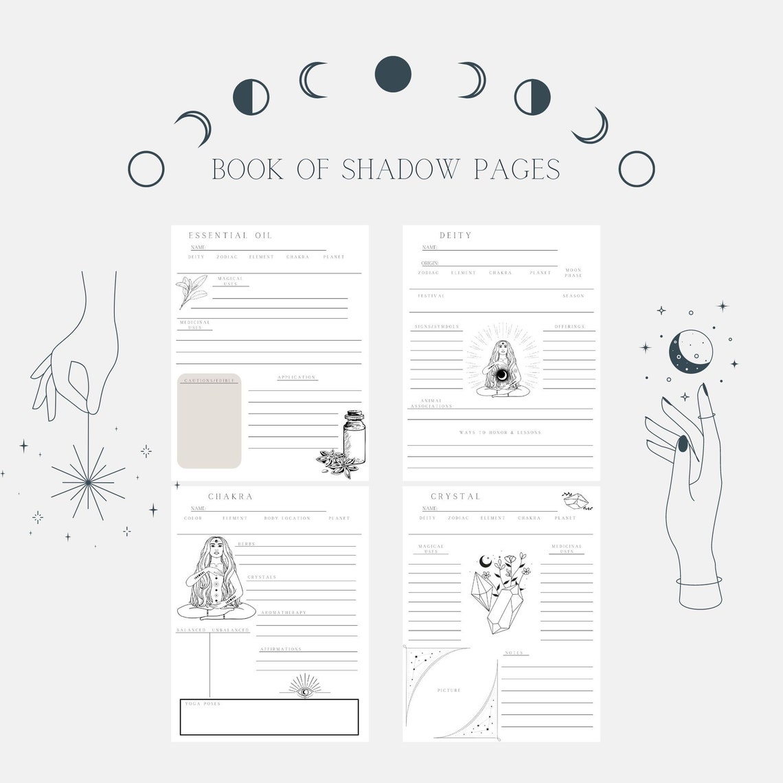 Printable Book of Shadow Page Templates - Etsy