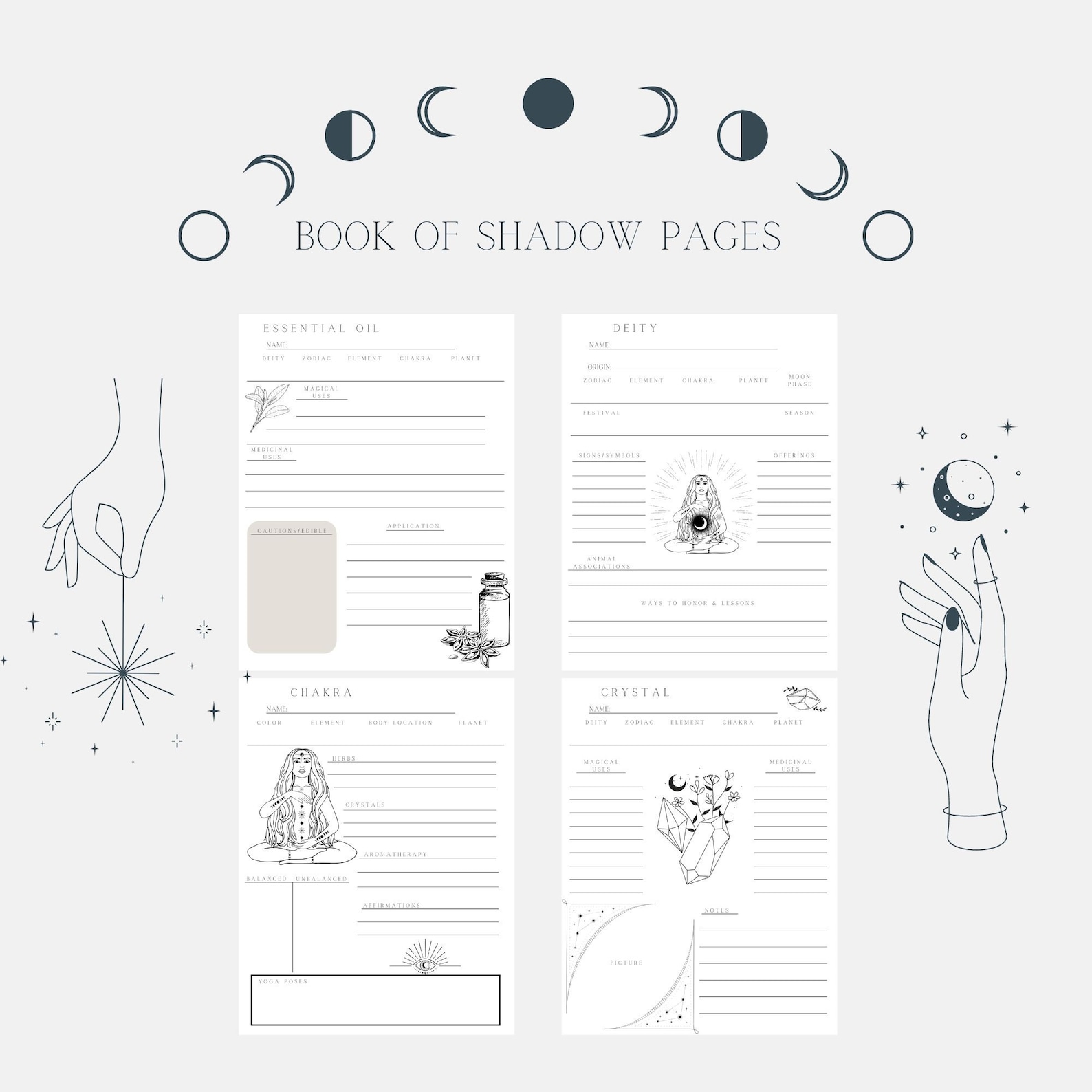 Printable Book of Shadow Page Templates - Etsy