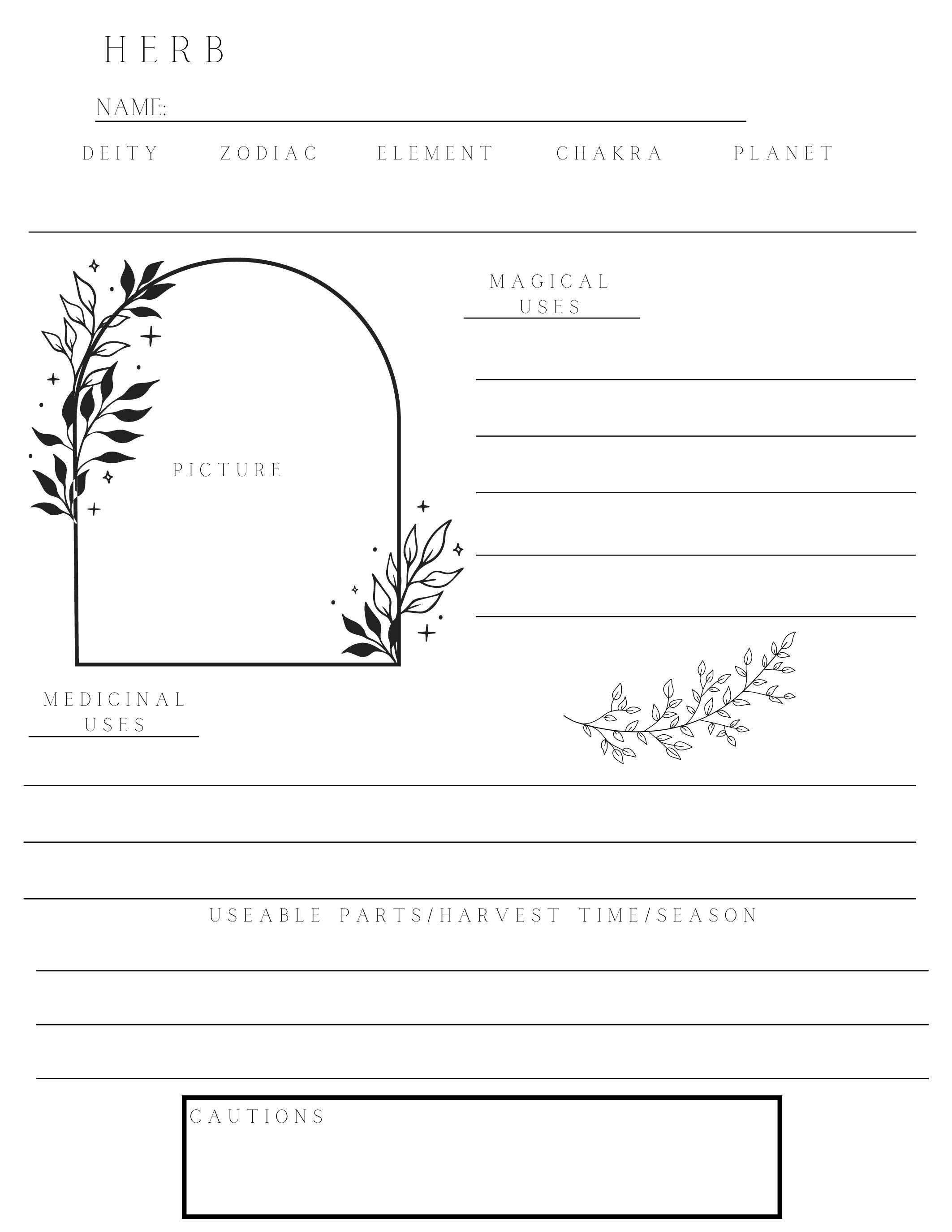 Printable Book of Shadow Page Templates - Etsy