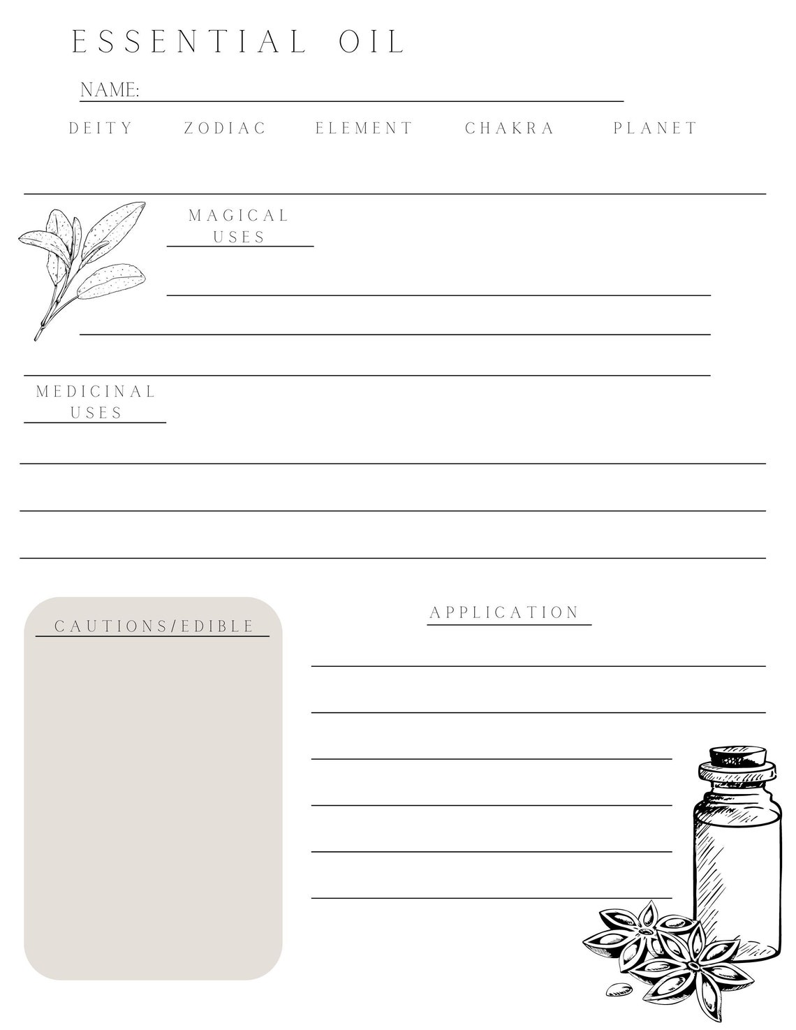 Printable Book of Shadow Page Templates - Etsy