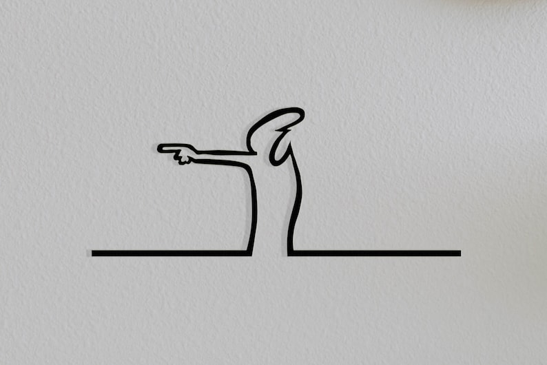 La Linea Wall Decor ''pointing'' Silhouette La Linea Wall Decoration La ...