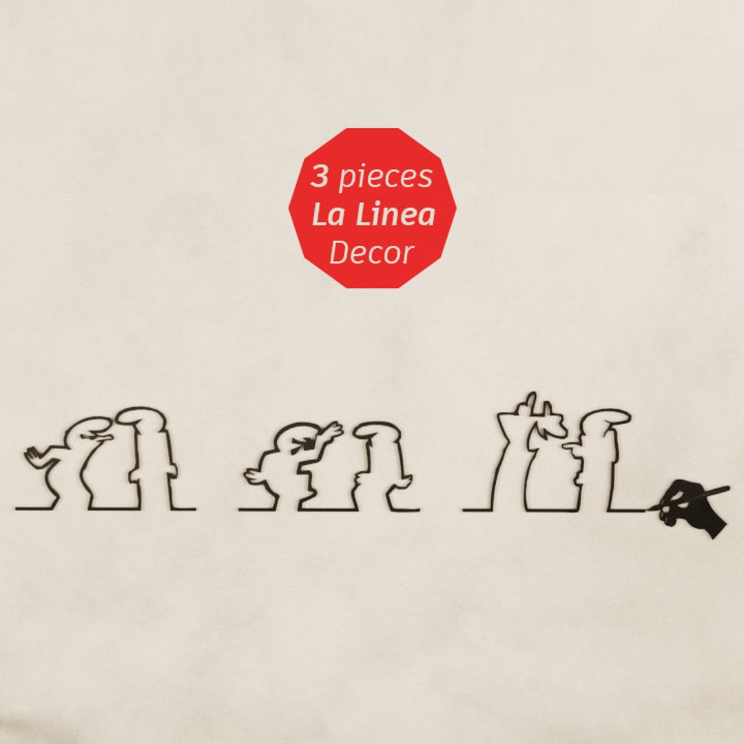 La Linea 3 Pieces Wall Decor ''annoyed'' - La Linea Inspired Art - La ...