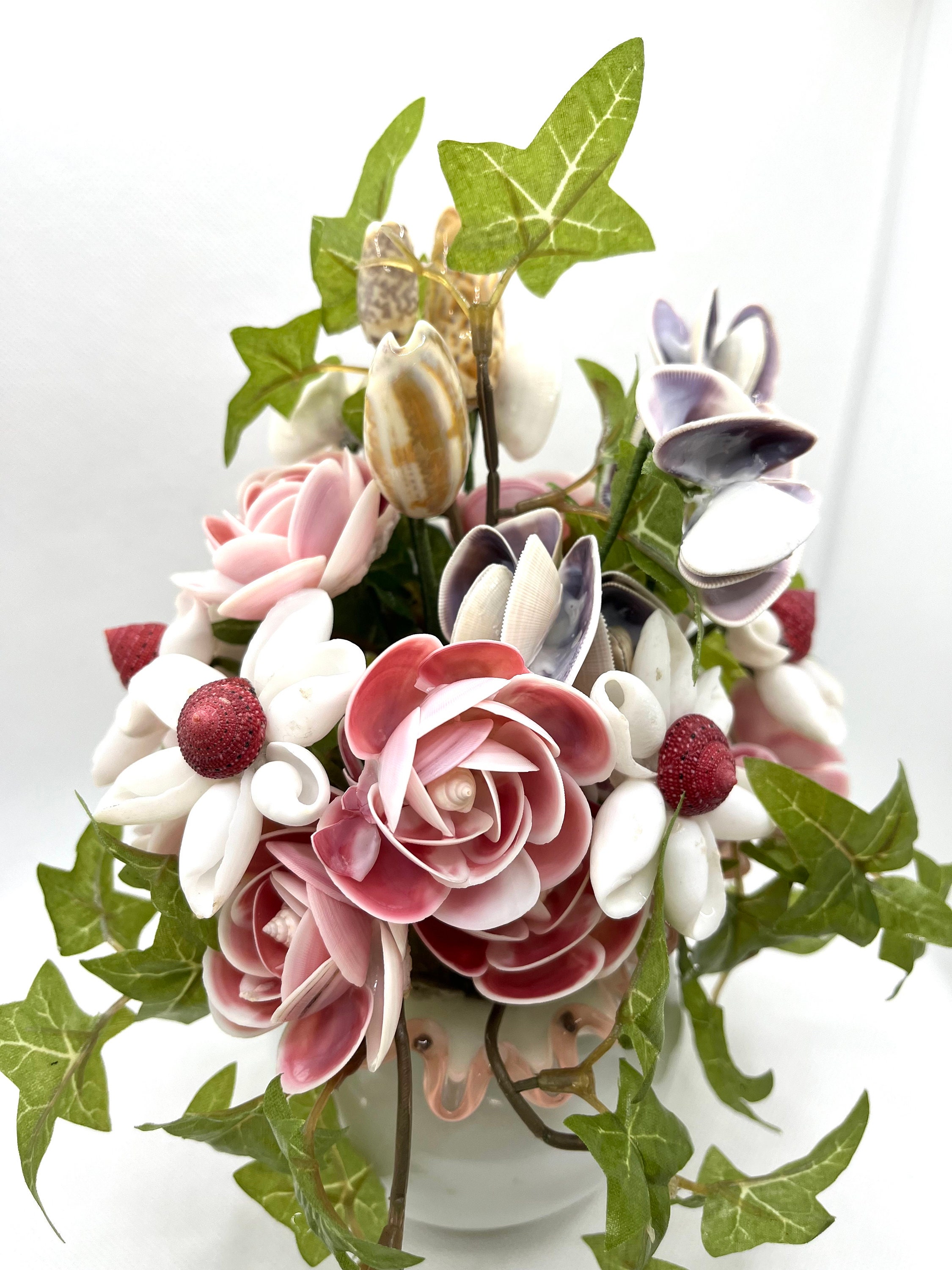 Gorgeous Vintage Hand Crafted Sea Shell Flower Arrangement in Fenton ...