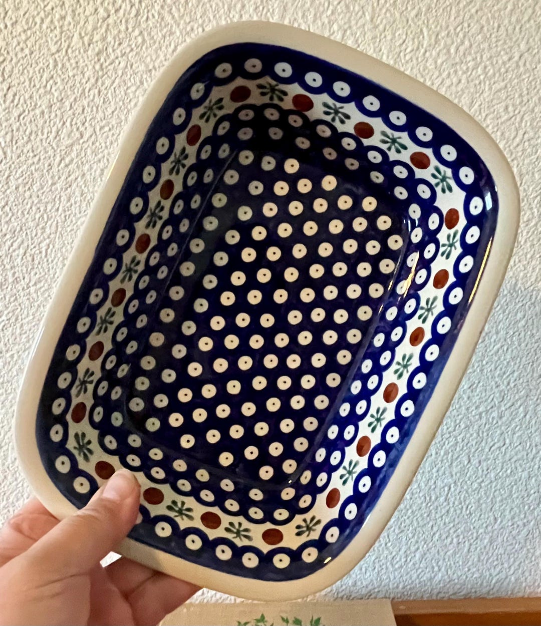 Boleslawiec Handmade in Poland Pottery Folk Art Rectangular Casserole ...