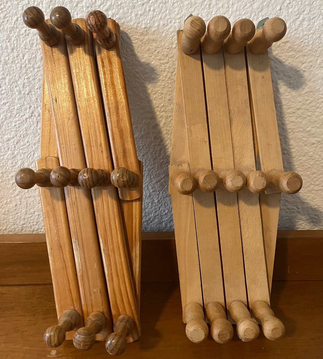 Vintage Wood Accordion Peg Rack, Wall Hanging, Wall Decor, Wood Decor ...