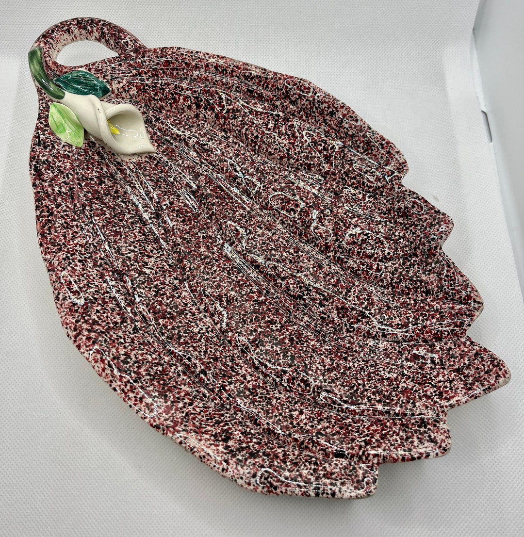 Italian Majolica Pottery Vintage Lily Leaf Confetti Plate Dish Tray - Etsy