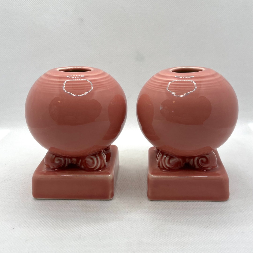 Homer Laughlin Fiesta Rose Bulb Candlesticks Candle Holders Pair of 2 ...