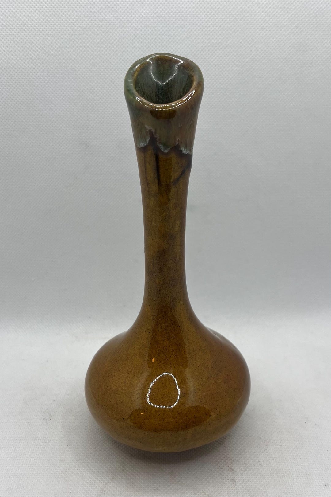 Anna Vanbriggle Colorado Springs Brown Green Drip Glaze Art Pottery Bud ...