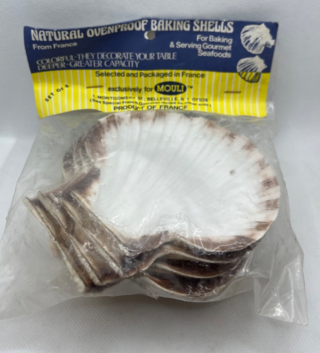 Natural Ovenproof Gourmet Seafood Baking Shells From France Set of 4 ...